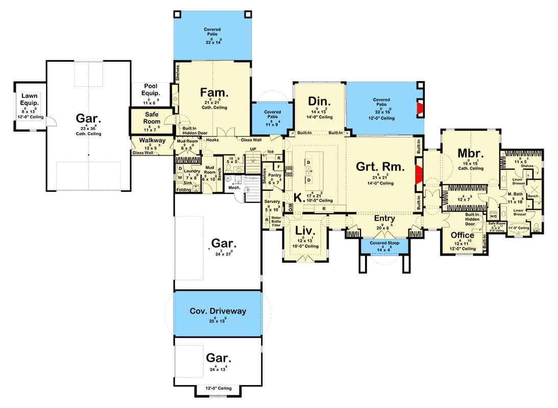 Two-Story Transitional Style 5-Bedroom Home for a Wide Lot with Loft ...