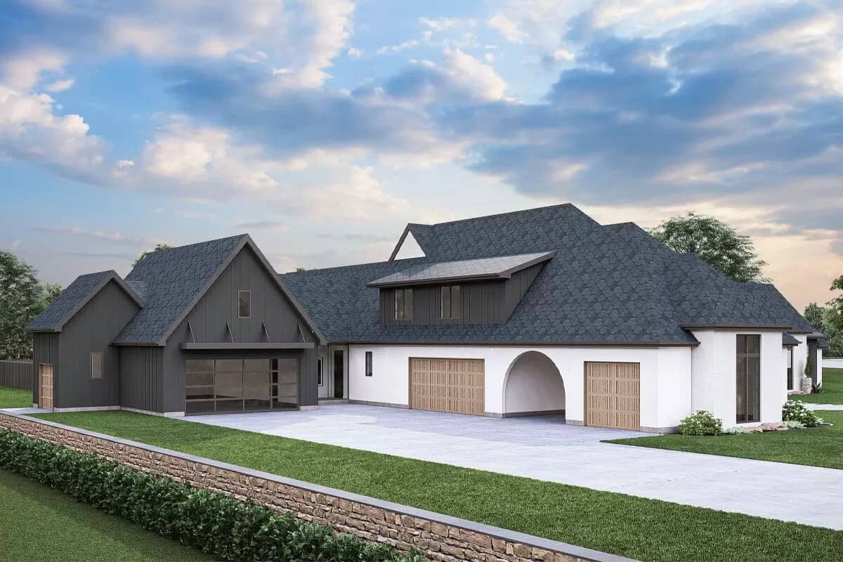 Two-Story Transitional Style 5-Bedroom Home for a Wide Lot with Loft ...