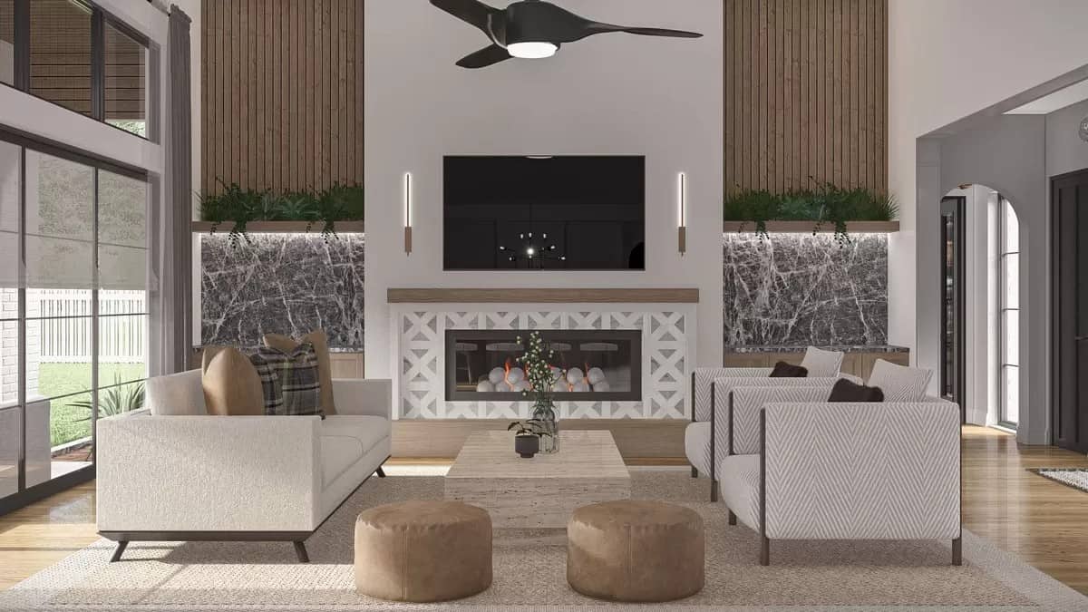 Two-Story Transitional Style 5-Bedroom Home for a Wide Lot with Loft ...