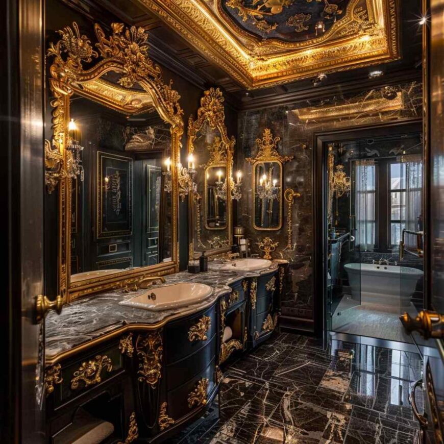 30 Bathroom Design Ideas Where Rococo Charm Meets Baroque-Gothic ...
