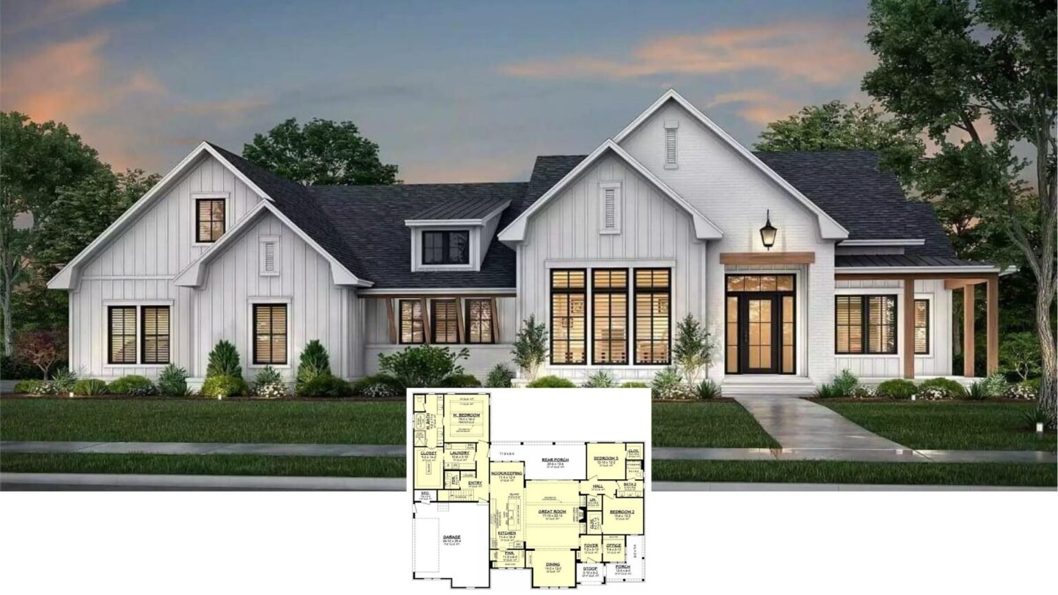 Explore This 2,781 Sq. Ft. 3 Bedroom Farmhouse with a Bonus Room (Floor ...