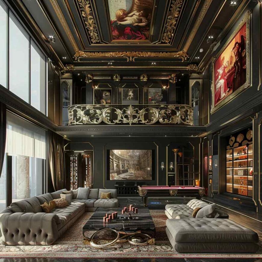 32 Game Rooms Elevate Play with Baroque-Rococo Design (Concept ...