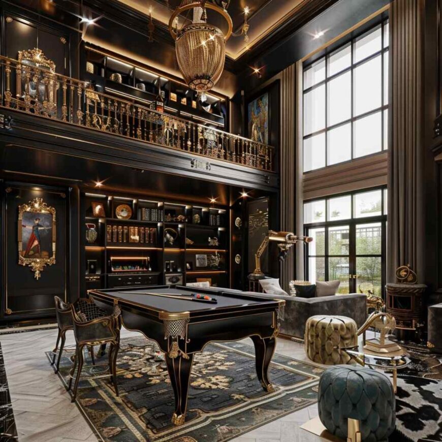 32 Game Rooms Elevate Play with Baroque-Rococo Design (Concept ...
