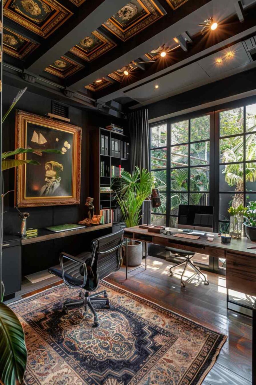32 Home Office Ideas Mix Maximalist Ideas with a Dark Palette (Concept ...