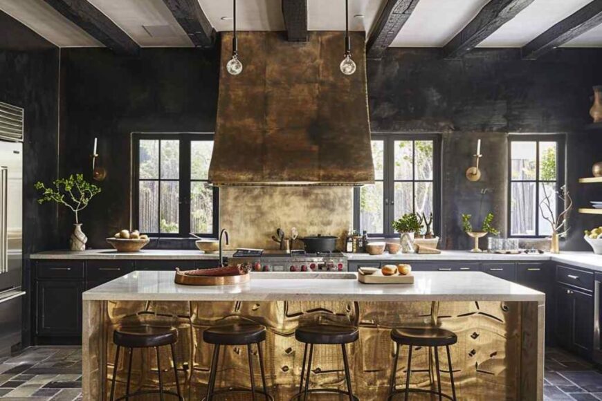 18 Kitchen Ideas That Seamlessly Integrate Columns into their Design