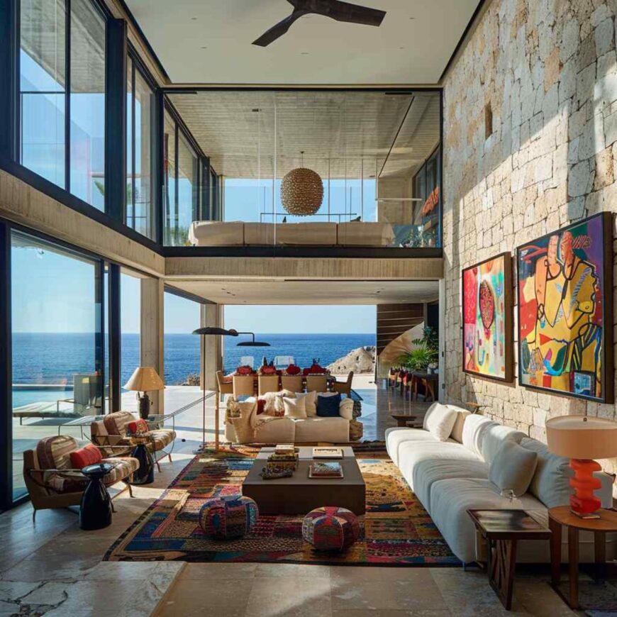 28 Layered Living Rooms Designed with Eclectic Contrasts (Concept ...
