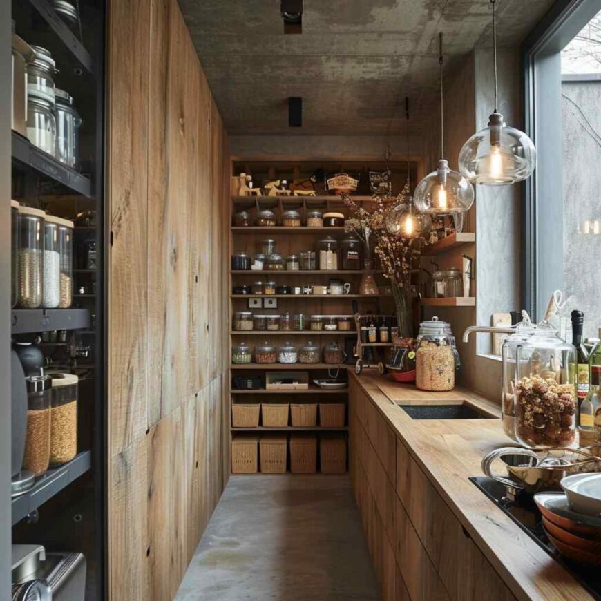 Storage Reimagined in 29 Modern Pantries Featuring Rustic Elements ...