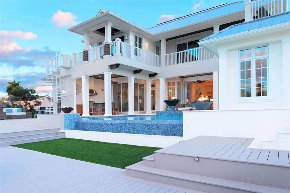 Florida Style Two-Story 4-Bedroom Home with Covered Lanai and Balcony ...