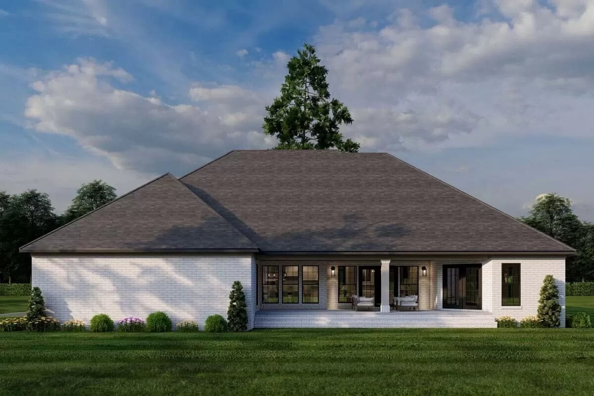 Single-Story Traditional Style 4-Bedroom Home for a Corner Lot with ...