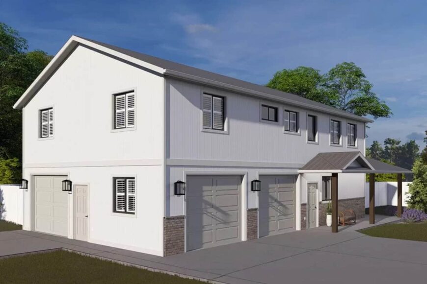 Two-Story Barndominium Style 2-Bedroom Home with Wraparound Porch and ...