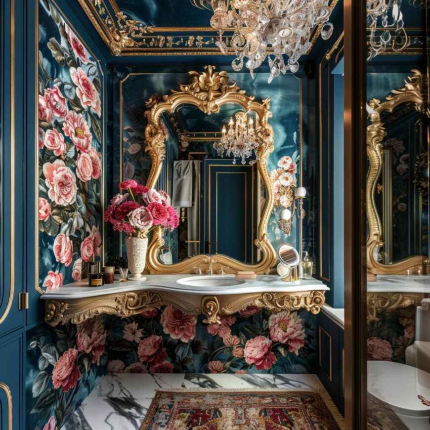 35 Maximalist Bathrooms Go for Baroque with a Theatrical Flair (Concept ...