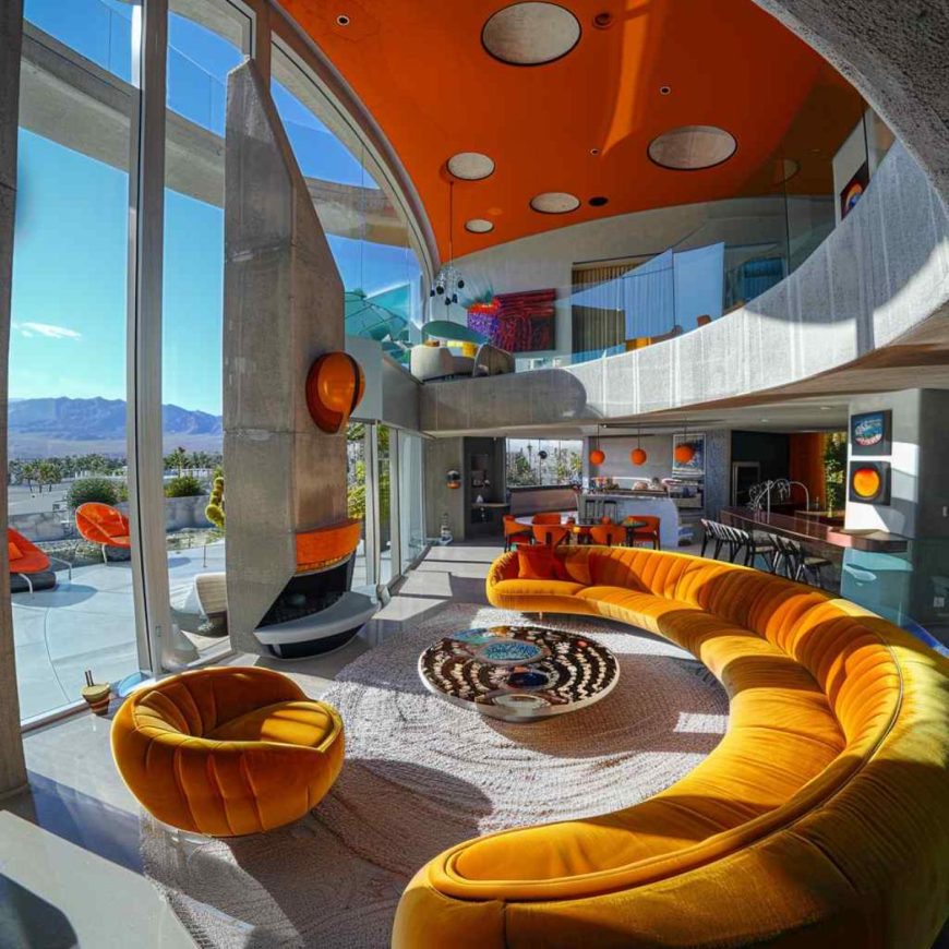 35 Mid-Century Modern Living Spaces Look into a Faux Future (Concept ...