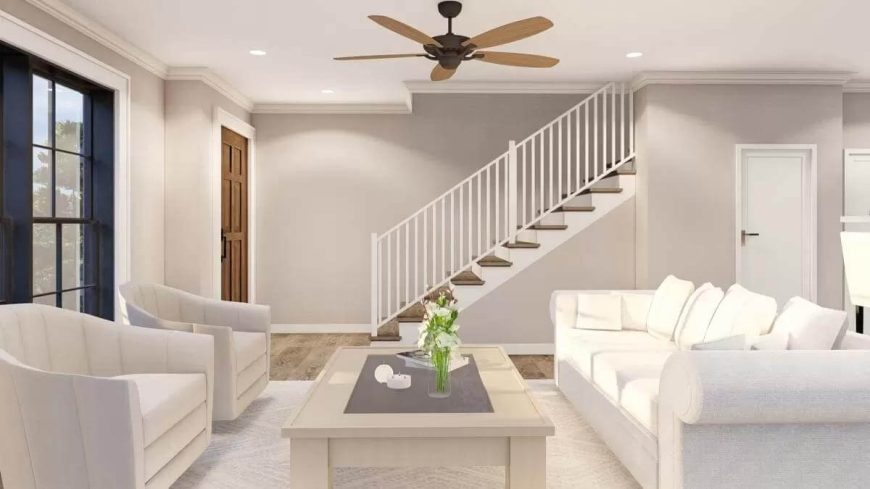 Two-Story Traditional Style 4-Unit Multiplex Home with Open Concept ...