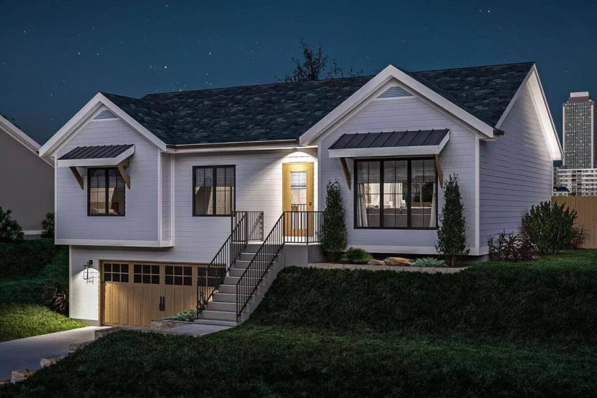 Single-Story Raised Ranch with 4 Bedrooms and Double Garage (Floor Plan)