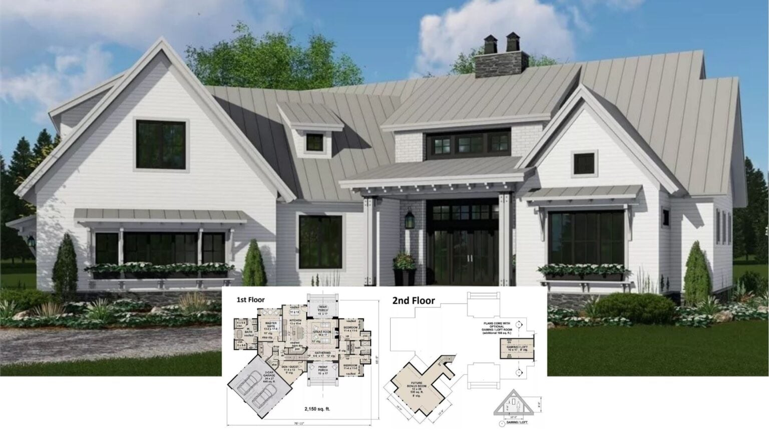 Welcome to This 2,150 Sq. Ft. 4 Bedroom Farmhouse Featuring a Bonus ...