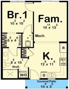 Single-Story Modern 1-Bedroom Farmhouse ADU with Front Porch and Open ...