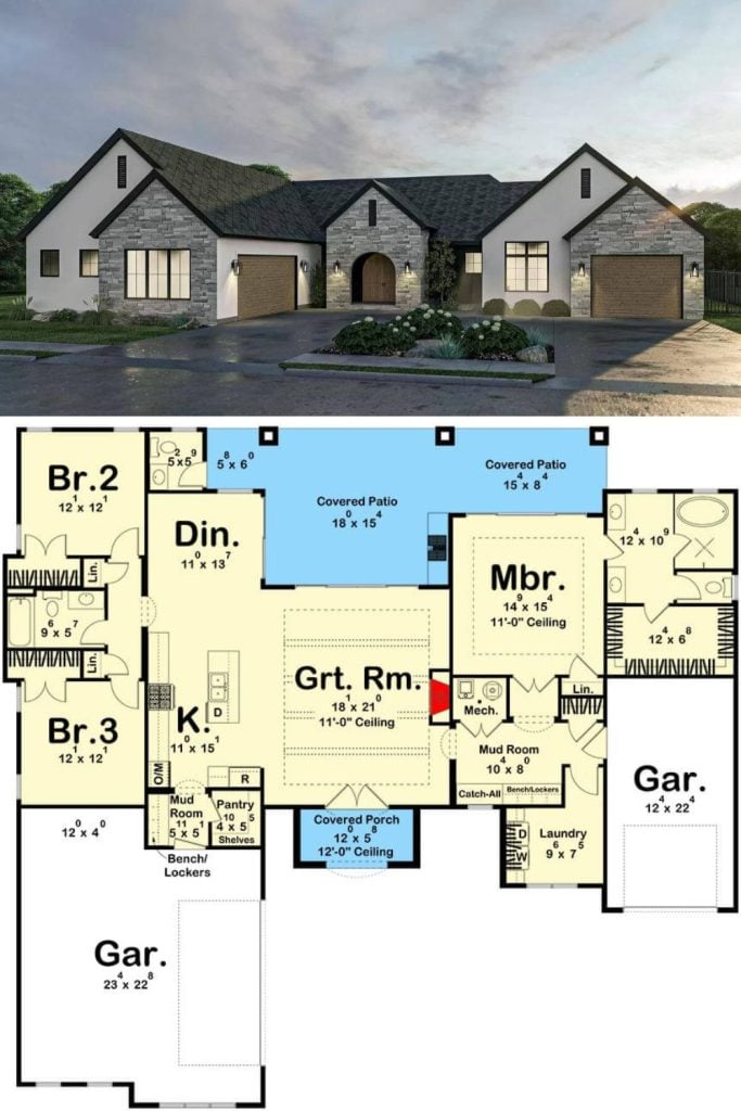 Modern 3-Bedroom Single-Story European Home with Open Living Space and ...