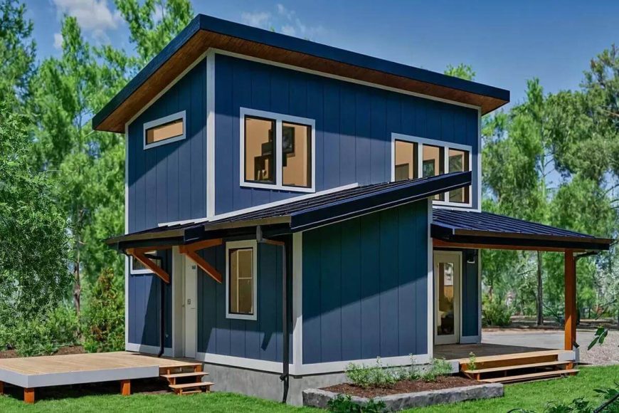Two-Story Contemporary Style 1-Bedroom ADU with Covered Entry Porch ...