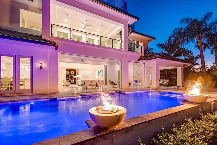Two-Story Florida Style 5-Bedroom Home with Elevator, Loft, and Balcony ...