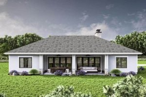 3-Bedroom Traditional Single-Story Ranch with Courtyard Garage and ...