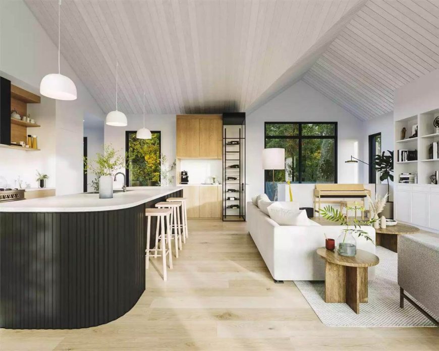 Scandinavian Style Single-Story 4-Bedroom Home with Open-Concept Living ...