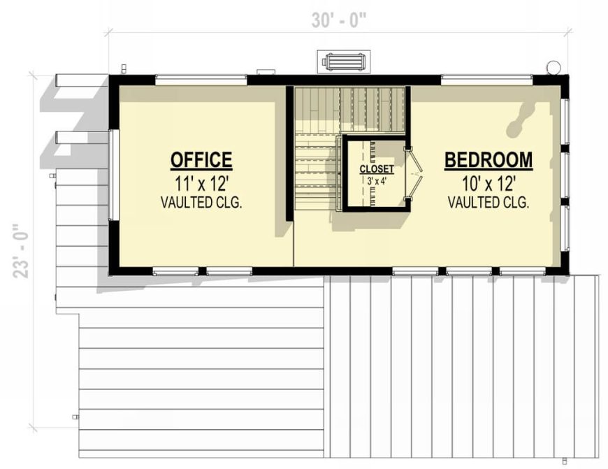 Two-Story Contemporary Style 1-Bedroom ADU with Covered Entry Porch ...