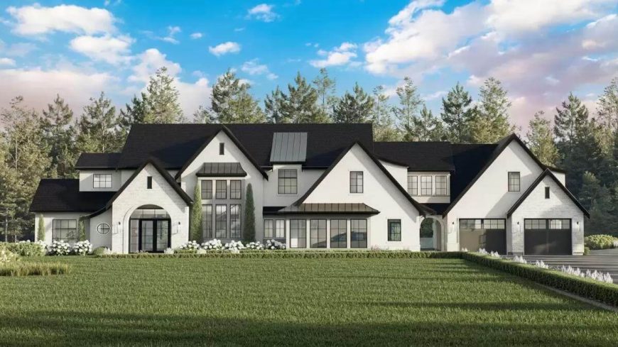 Transitional 7-Bedroom French Country Home with 2-Bed Apartment and ...