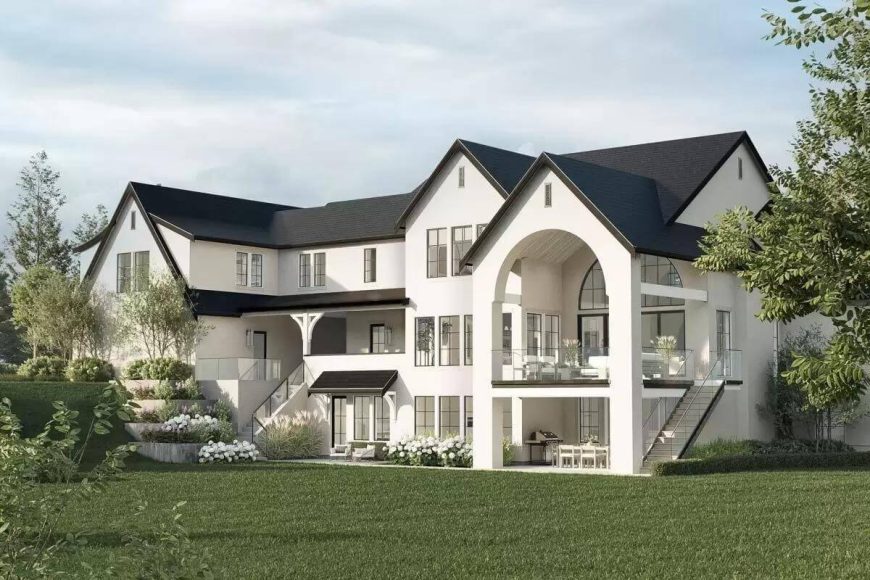 Transitional 7-Bedroom French Country Home with 2-Bed Apartment and ...