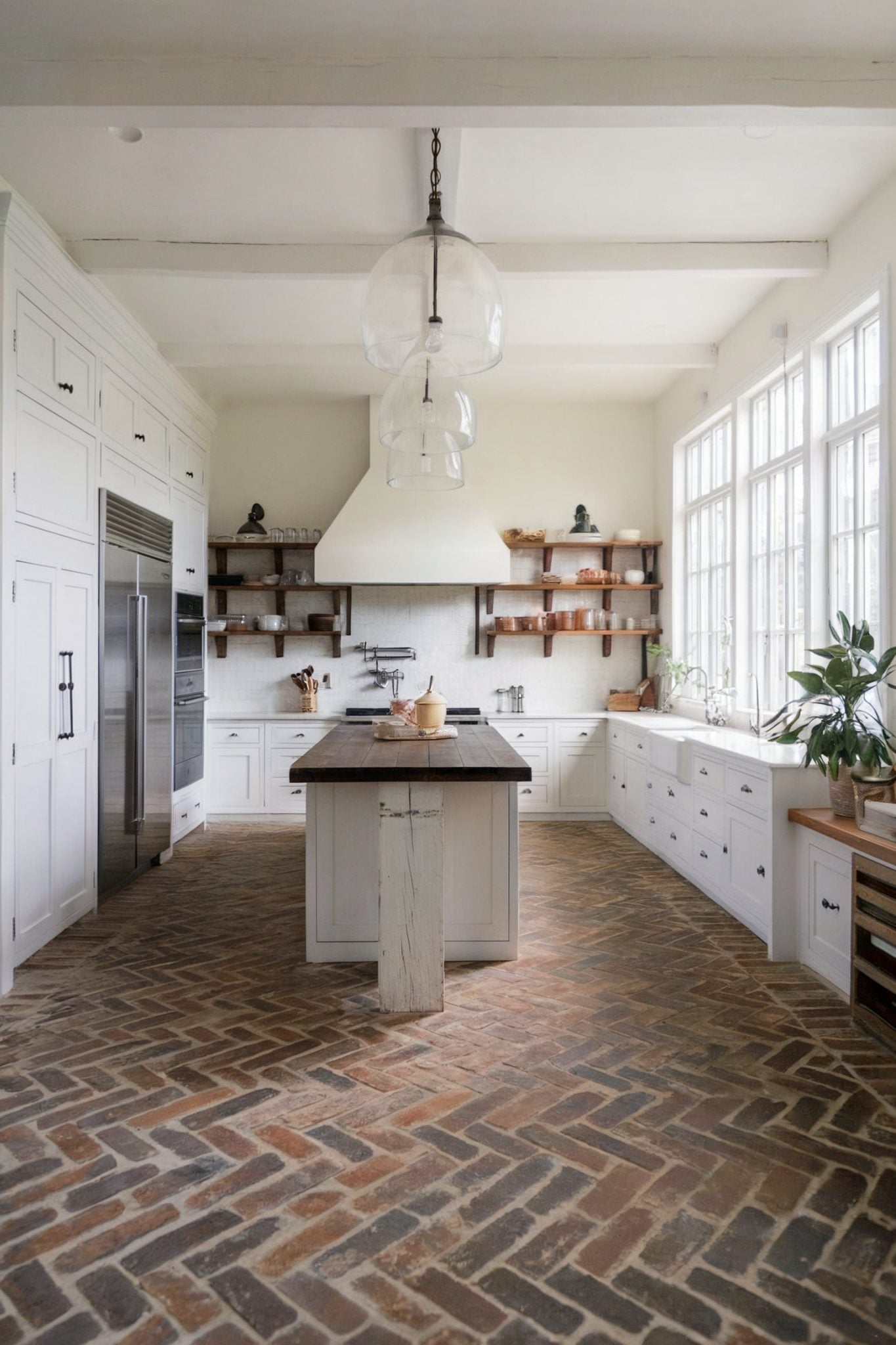 Do Kitchens Look Good with a Brick Floor? Really? You Be the Judge ...
