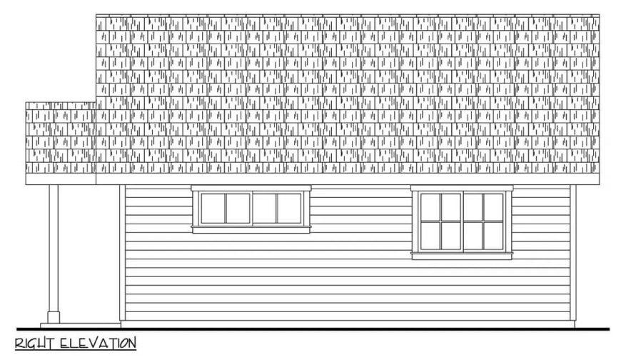 Craftsman Style ADU Studio House with Loft and Narrow Footprint (Floor ...