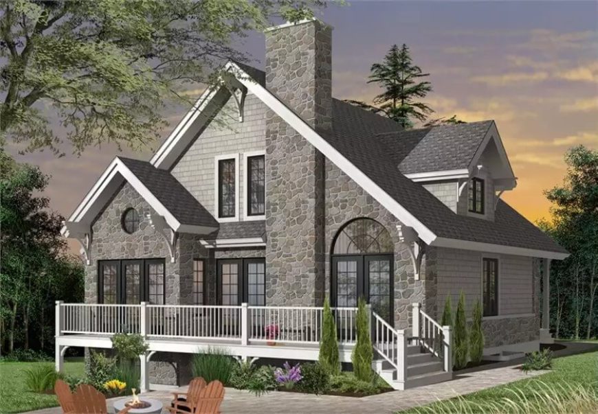 The Touchstone 2 Traditional Country-Style Home with Balcony and 3 ...