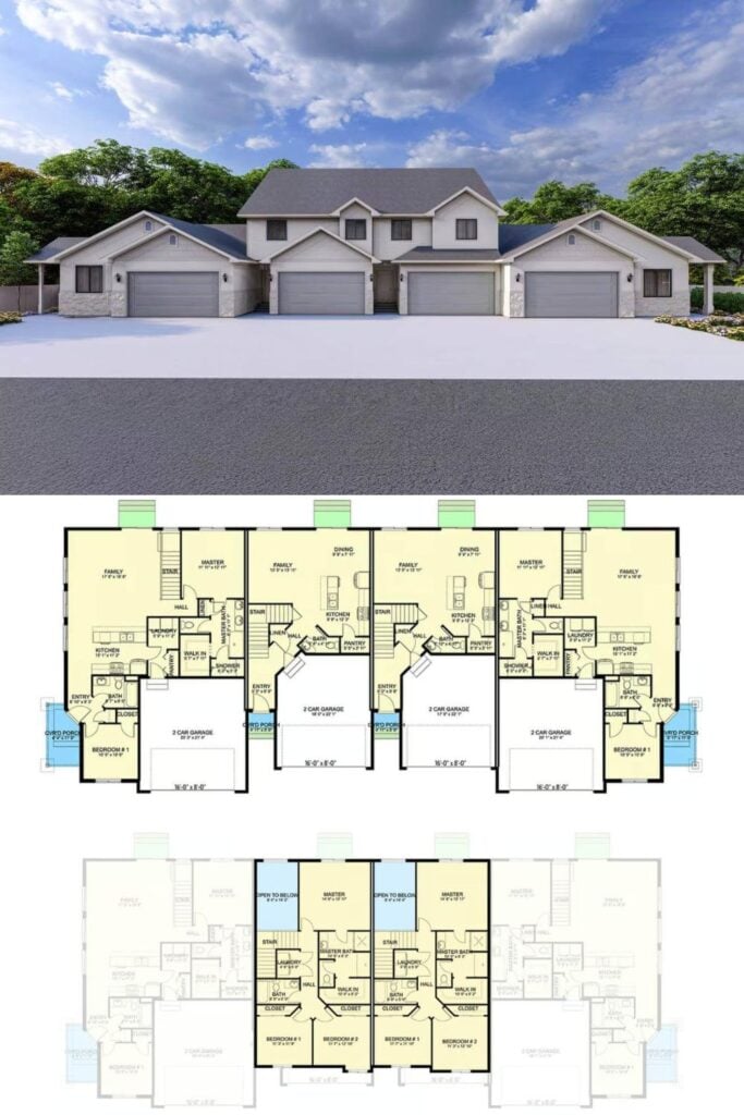 Traditional-Style Fourplex with Double Garage and Finished Basement ...