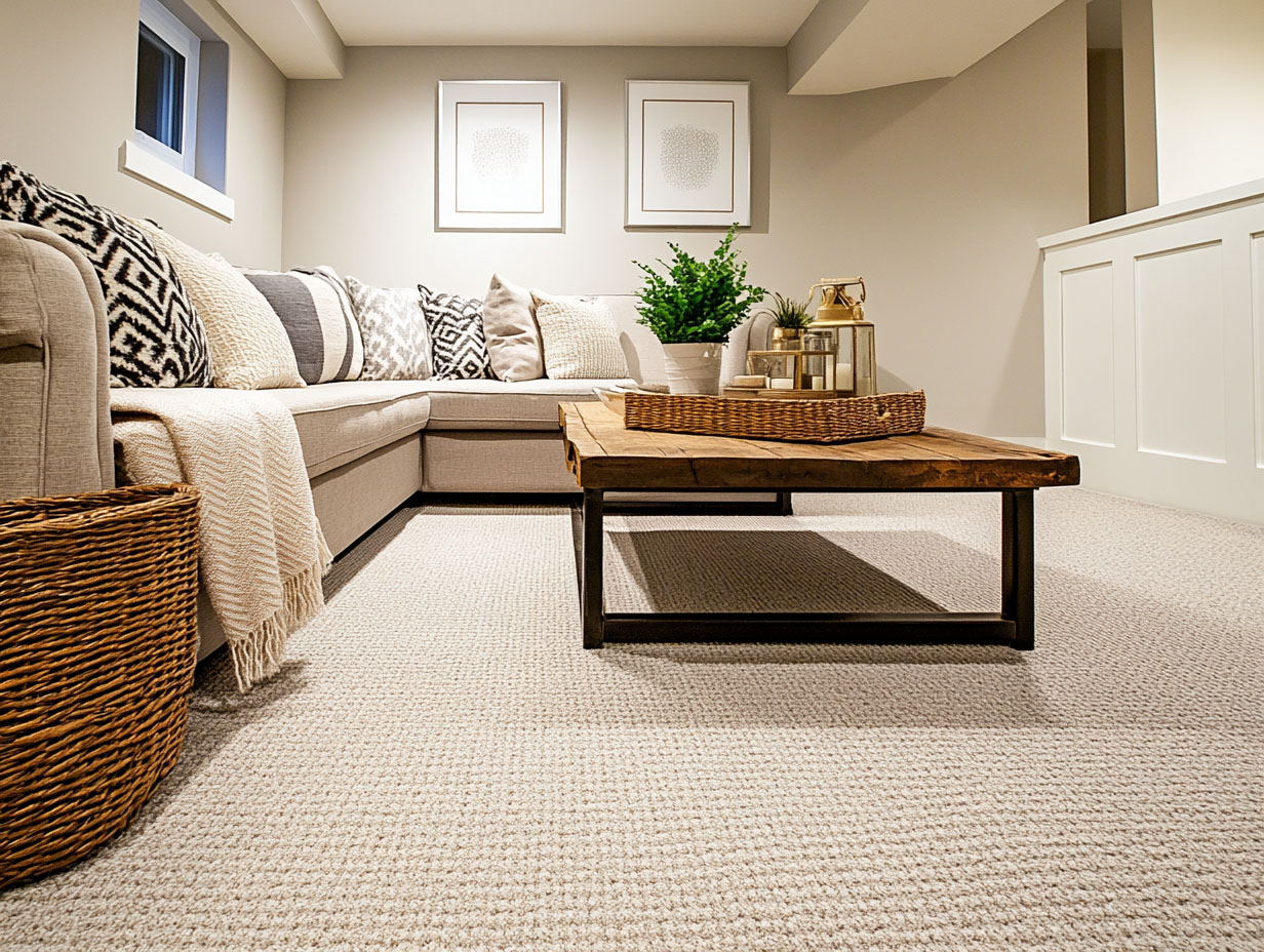 No More Cold Floors! 15 Carpet Ideas That Transform Your Basement ...