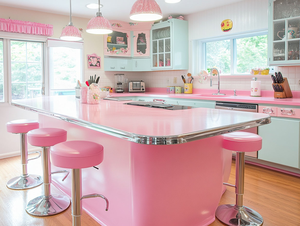 Love a Pop of Pink? These 15 Retro Kitchens Will Steal Your Heart ...