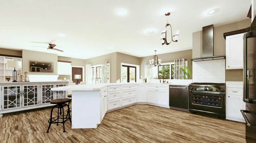 Farmhouse-Style 3-Bedroom Ranch with Dual Porches and Open-Concept ...