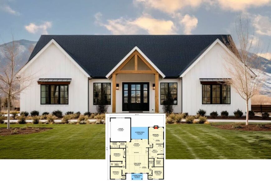 Single-Story 4-Bedroom Luxurious Mediterranean Home (Floor Plan)