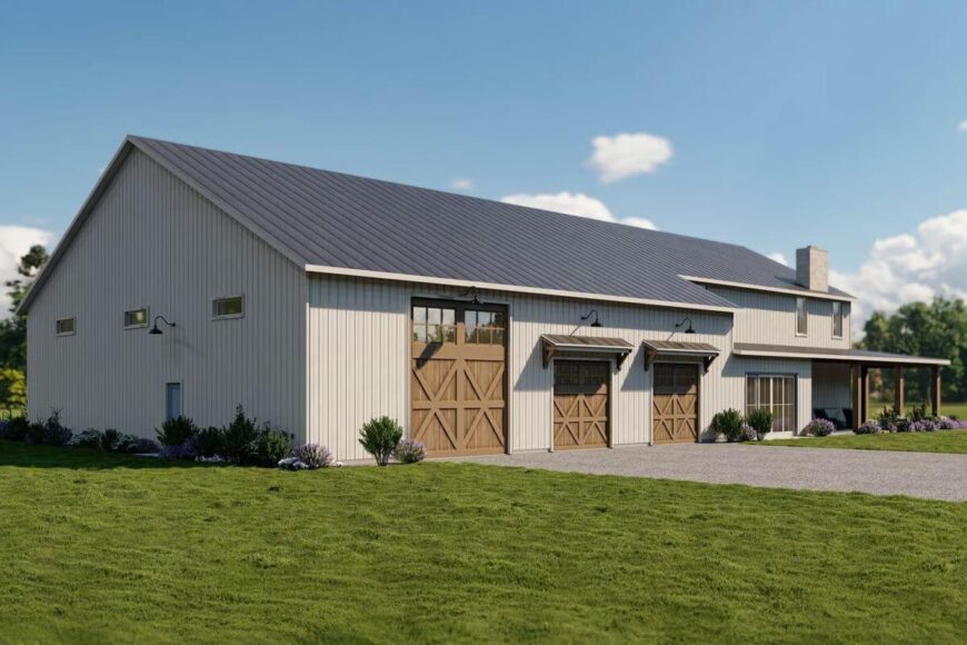 4-Bedroom Barndominium with Wraparound Porch and Balcony Loft (Floor ...