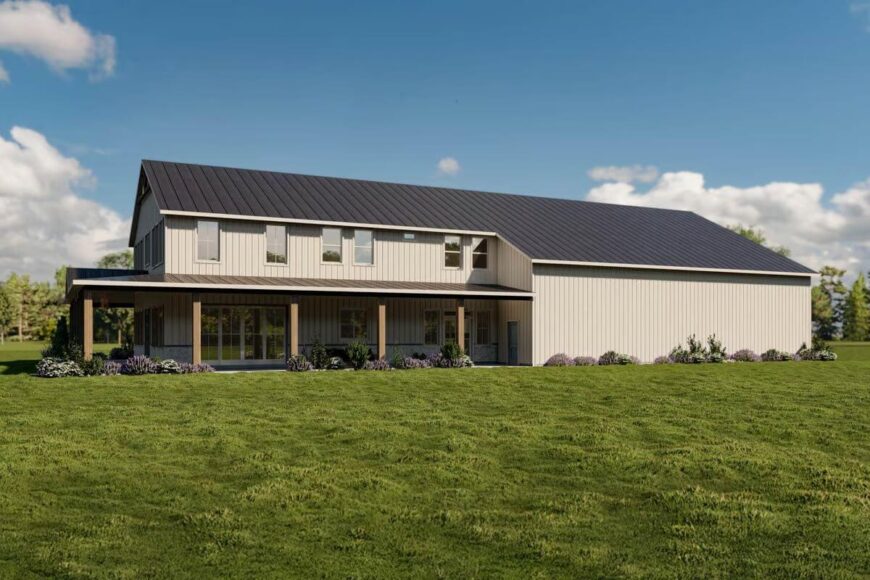 4-Bedroom Barndominium with Wraparound Porch and Balcony Loft (Floor ...
