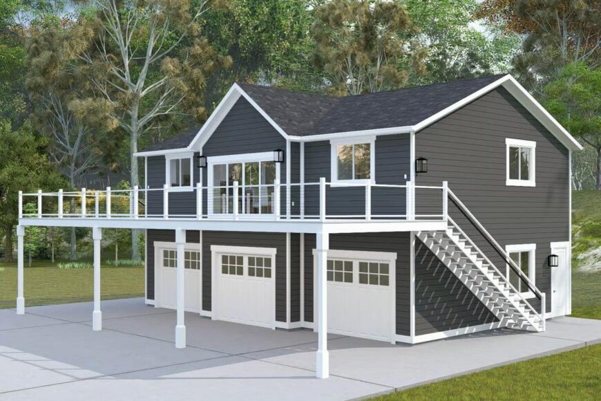 Carriage-Style Home with 2 Bedrooms and 3-Car Garage (Floor Plan ...