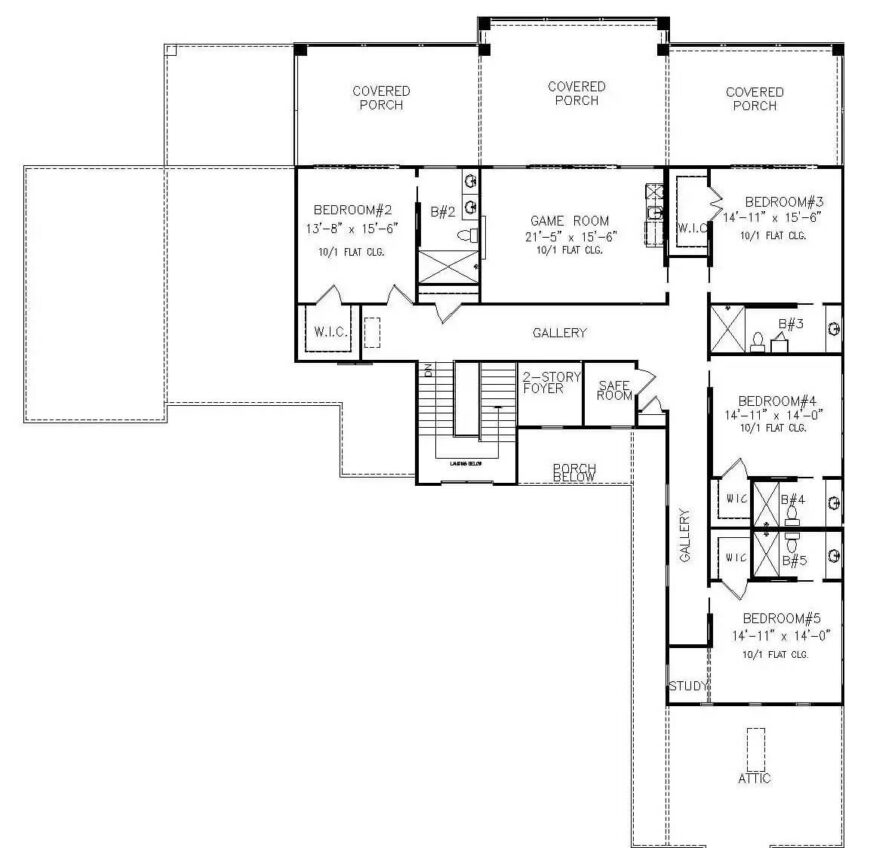 Evercrest 5-Bedroom Craftsman Home with Courtyard Garage and Covered ...