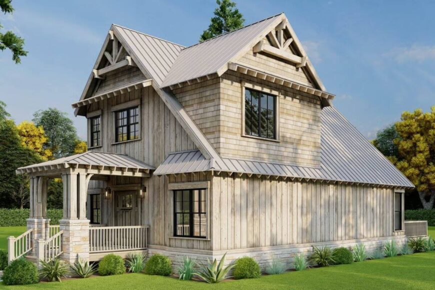 4-Bedroom Eclectic Cottage for a Narrow Lot with Sleeping Loft (Floor ...