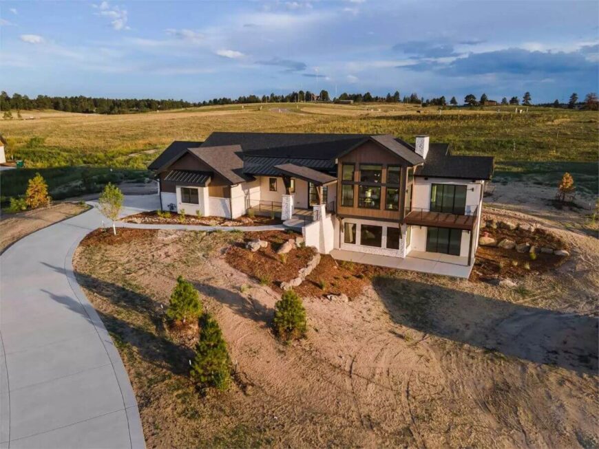 Transitional-Style 2-Bedroom Grassland Home for a Sloped Lot with Wet ...