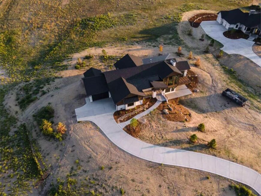 Transitional-Style 2-Bedroom Grassland Home for a Sloped Lot with Wet ...