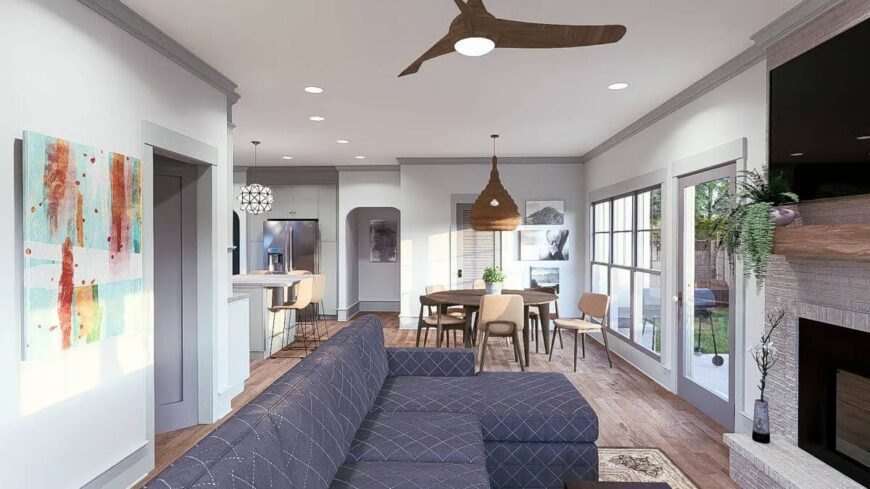 Transitional-Style European Home with 3 Bedrooms and Open-Concept ...