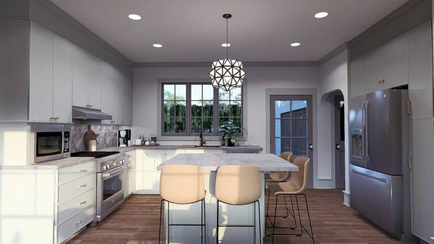 Transitional-Style European Home with 3 Bedrooms and Open-Concept ...