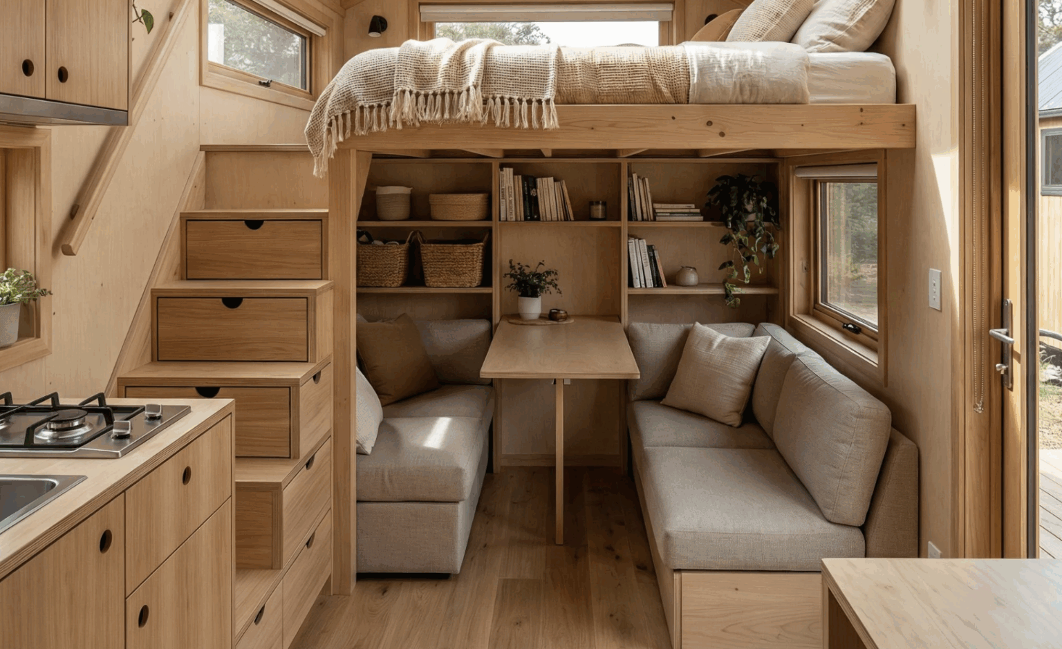 26 Gorgeous Tiny Home Interiors with Loft Bed – Home Stratosphere