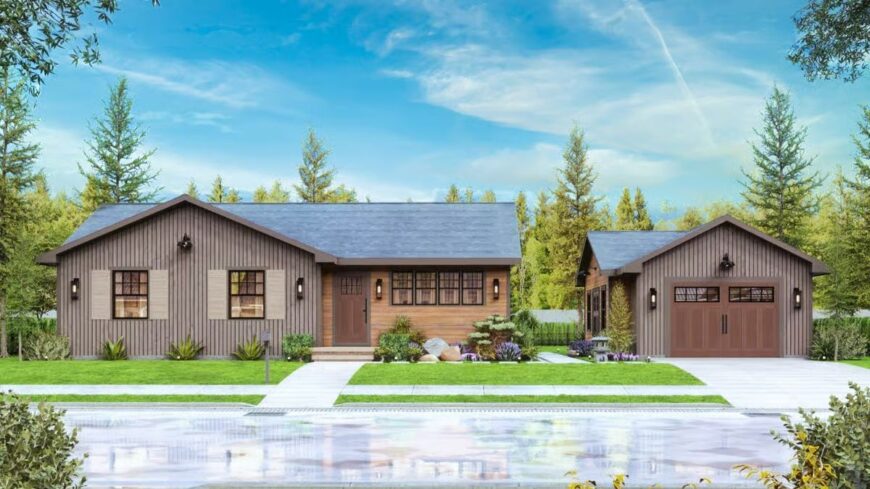 Modern Rustic Mountain Barn House with Open Living Space and 2 Bedrooms ...