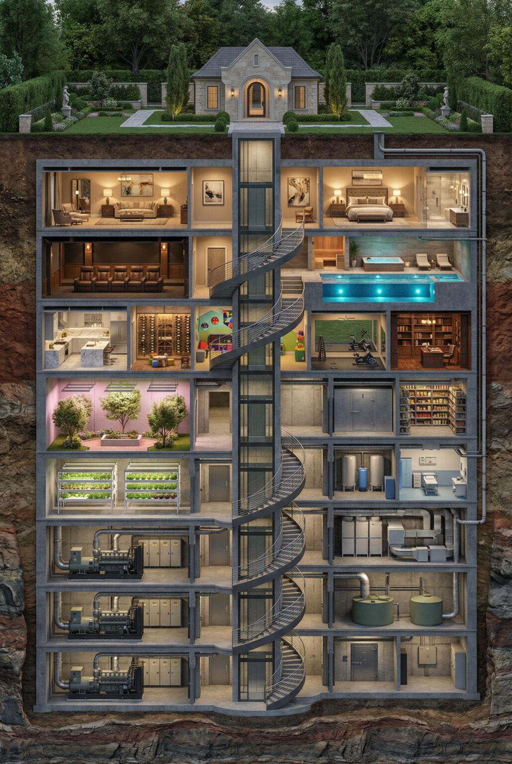 I Asked AI To Design 18 Different Bunker Designs for My Family to Live ...