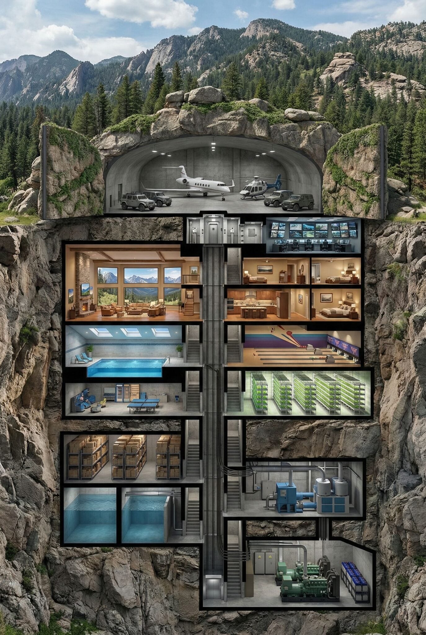I Asked AI To Design 18 Different Bunker Designs for My Family to Live ...