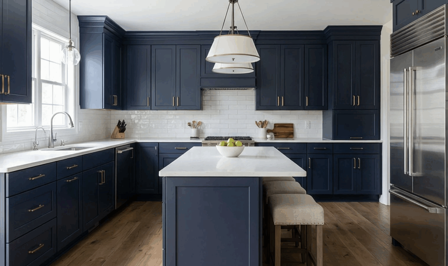 14 Before & After Kitchens: 1990s Kitchens to High End Navy Blue ...
